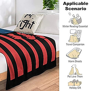 Rock N Roll USA Flag Flannel Fleece Throw Blanket Soft Warm Lightweight Fuzzy Plush Blankets for Bed Couch Sofa 70"x80"