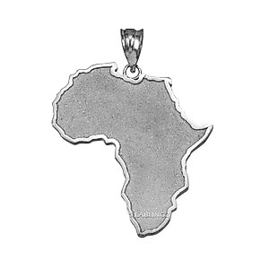 LA BLINGZ Sterling Silver Africa Map Pendant
