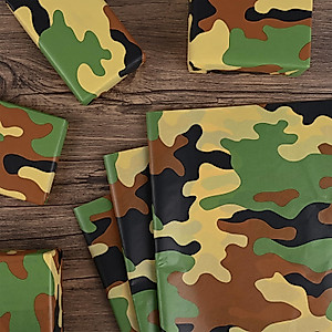 100 Sheets 20 * 14 Inches Camo Tissue Paper for Gift Wrapping, Green Black Camouflage Tissue Paper for Gift Bags for Birthday Camping Themed Party Retirement Hunting Party DIY Craft