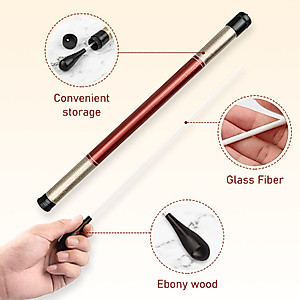 SDARMING Conducting Baton, Conductor Baton, Music Baton, Orchestra Baton With Storage Cylinder Ebony Handle, Music Baton for Choral Orchestral Concerts (Ebony Handle)