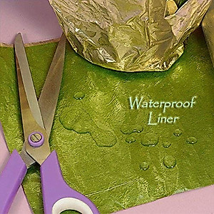 Premium Floral Foil Wrapping Paper - 20 Inches by 10 Yards (Gold)