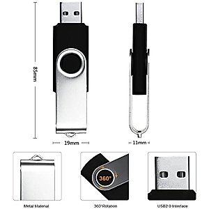 100 Pack 16MB 5 Random Colors USB Flash Drives USB 1.0 Swivel Design Flash Drive Wholesale Bulk for Byte-Level Data Storage CNC Machine Tools Embroidery Machine (5 Random Colors, 16MB)