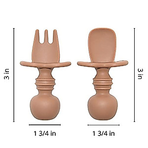 Tooshka Silicone Baby Utensils & Tiny Cup - Bpa Free - Baby Led Weaning - Baby Spoon, Fork & Training Cup for 6 Months+ Anti-Choke Baby Feeding Supplies (Sage)