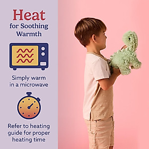 warmies Microwavable & Weighted Stuffed Animals, Green Long Neck Dinosaur - Heated Stuffed Animal Plushie for Warmth & Comfort - Soft Plush Toys for Adults & Children (Boys, Girls, Babies & Toddlers)