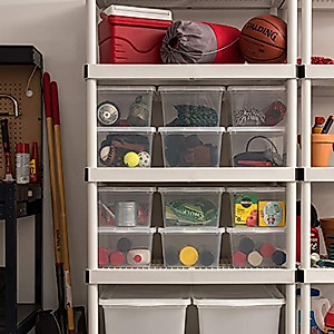 IRIS USA 17.5 Qt Plastic Storage Container Bin with Latching Lid, Stackable Nestable Box Tote Closet Organization School Art Supplies - Clear, 12 Pack