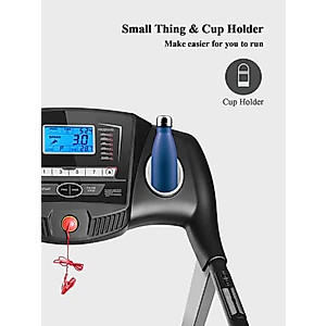 Treadmill with Incline for Home Use 17'' Wide Folding Treadmill Electric Treadmill Workout Running Machine with 3-Level Manual Incline Adjustment & 15 Pre-Set Training Programs Large LCD Display