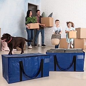 ClearSpace Heavy Duty Moving Bags or Storage Bag – Large Moving Boxes with Backpack Straps, Zippers & Handles – Perfect for Moving, College Dorm, Traveling, Camping, Christmas Decorations, 6 Pack