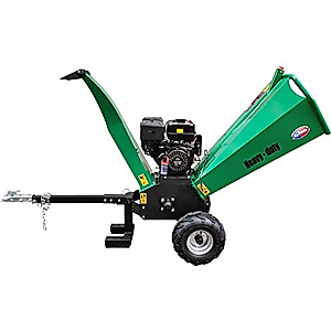 All Power America APWC420E Heavy Duty Durable Chipper Shredder Mulcher w/Electric Start-Max 6" Inch Wood Diameter Capacity Gas Powered, 15HP 420cc, Green