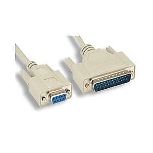KENTEK 6 Feet FT DB9 Female to DB25 Male Serial RS-232 Cable Adapter Cord at Modem 28 AWG F/M Molded D-SUB 9 to 25 Pin for PC Mac Serial Device