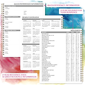 Appointment Book 2022-2023 - 2022-2023 Daily Hourly Planner, 8" x 10", July. 2022 - June. 2023, with 30-Minute Interval + Thick Paper + Round Corner + Twin-Wire Binding - Watercolor Ink