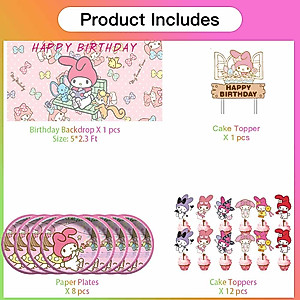 Melody Party Supplies Plates Decorations Birthday Cake Topper Banner Decor Backdrop Balloons