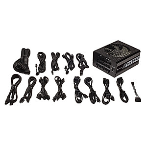 Corsair CP-9020139-UK HX1000 1000 W 80+ Platinum Fully Modular Power Supply Unit - Black