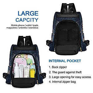 ALAZA Butterfly Stars Starry Night Sky Backpack Purse for Women Anti Theft Fashion Back Pack Shoulder Bag