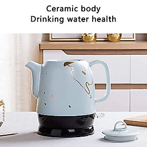 SieHam Kettles,Ceramic Cordless Kettle Teapot-Retro Red 1.5L, 1380W Water Fast for Tea, Coffee, Soup, Oatmeal-Removable Base, Boil Dry Protection