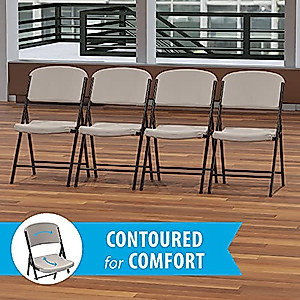 LIFETIME Commercial Grade Folding Chairs, 4 Pack, Putty
