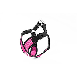 Gooby - X Harness, Small Dog Choke Free Step-in Harness with Synthetic Lambskin Soft Strap, Flamingo Pink, Large
