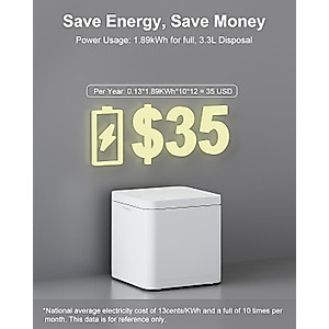 3.3 Electric Kitchen Composter, Smart Countertop Compost Bin Indoor/Outdoor, Odorless Electric Composter for Kitchen, Turn Food Waste and Scraps into Dry Natural Fertilizer for Plants