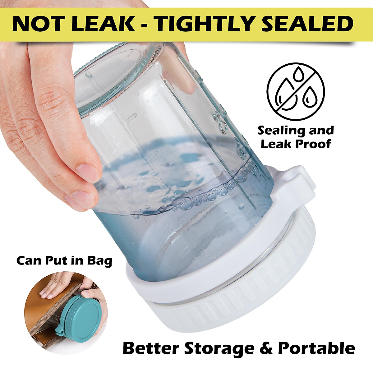 CJWM - 2 Pack 10 Oz Overnight Oats Containers with Lids and Spoon Glass Meal Prep Containers Oats Yogurt and Granola Container To Go Jars Oatmeal Container Leak-Proof