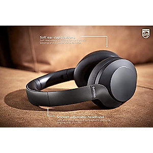 Philips PH805 Active Noise Canceling (ANC) Over Ear Wireless Bluetooth Performance Headphones w/Hi-Res Audio, Comfort Fit and 30 Hours of Playtime (TAPH805BK) (Renewed)
