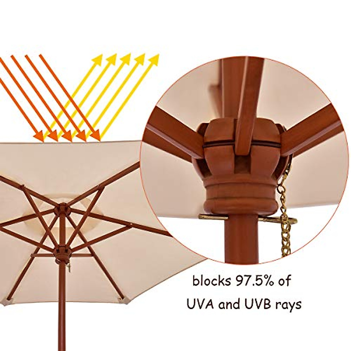 Costzon Kids Picnic Table, Wooden Table & Bench Set w/Removable & Foldable Umbrella, Toddler Patio Set for Backyard, Garden, Lawn, Girls & Boys Gift, Kids Table and Chair Set for Outdoors (Natural)