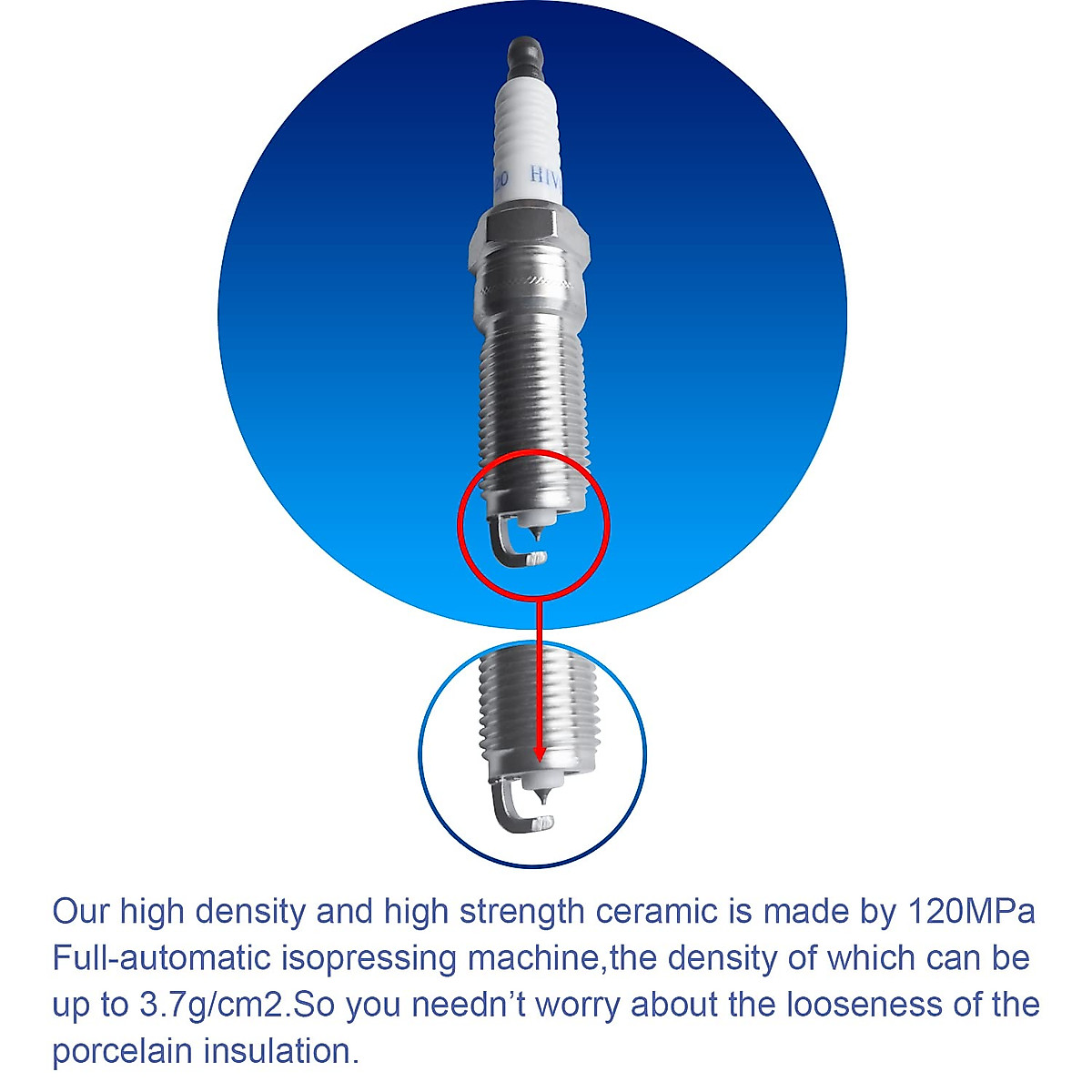 HiVehicle V7420 Iridium Spark Plug – Replacement of #6509 LTR6IX-11,4 Pack
