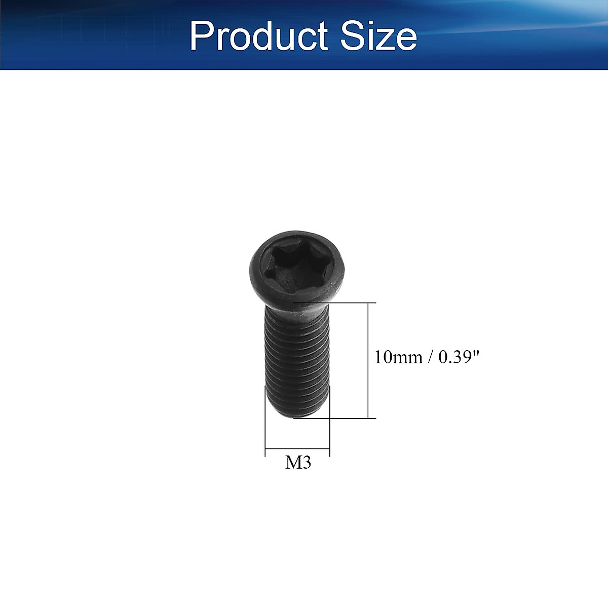 Utoolmart M3 x 10mm 12.9 Carbon Steel Torx Head Socket Head Cap Screws Bolt Black 10Pcs