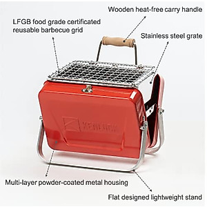 Portable KENLUCK Mini Charcoal Grill for Outdoor Fun
