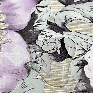 Yifely Vintage Purple Peony Self-Adhesive Kitchen Shelf Drawer Liner Moisture Proof PVC Mat 45x300cm