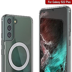 PunkCase Galaxy S22 Plus Magnetic Wireless Charging Case [ClearMag Series] Thin, Protective & Scratch Resistant Acrylic Case W/TPU Bumpers & Built-in Charge Circle for Galaxy S22 Plus 5G (6.6")
