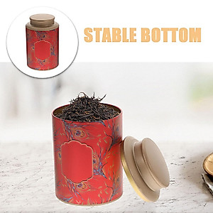 ABOOFAN 2pcs Tea Storage Tin Tea Canister Tinplate Tea Storage Holder Airtight Tea Tin Coffee Bean Canister