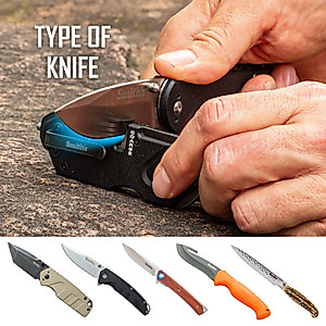 Smith’s 50979 Pocket Pal Tactical Knife Sharpener - Black - 2 Stage Sharpener & Diamond Sharpening Rod - Pocket Clip - Outdoor Hunting Knife & Hook Sharpener - Compact & Lightweight