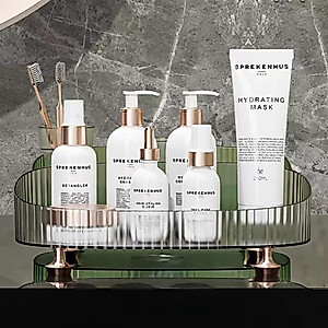 Makeup Perfume Organizer, Perfume Tray, Vanity Tray, Cosmetic Skincare Tray, Countertop Organizer Tray for Bathroom, Clear