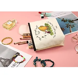 ZVMIS Cosmetic Case - Beige Canvas - Multifunctional Storage Bag for Women and Girls - Travel Accessory Pouch - Best Friends Gift