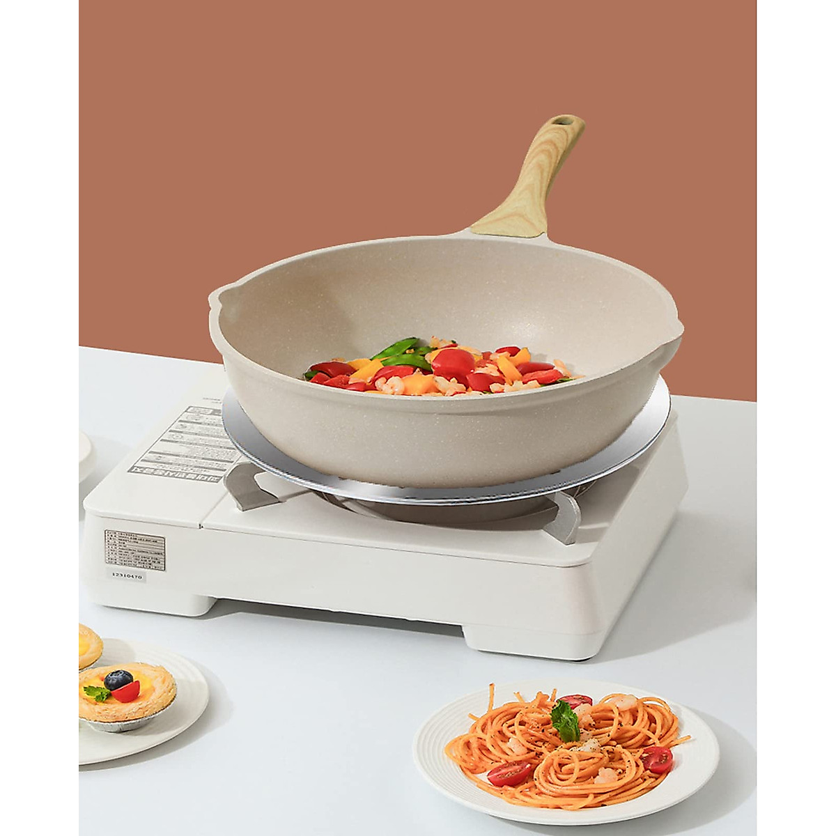 11inch Heat Diffuser Plate, Grourarty Stainless Steel Cooking Induction Adapter Simmer Plate for Electric Gas Glass Cooktop Hob Ring, Induction Cooktop Converter Plate with Handle