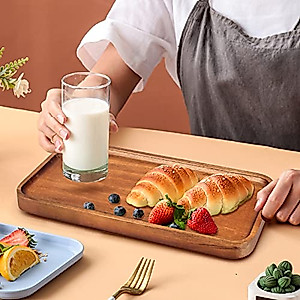 Small Wooden Platter Best Charcuterie Board Acacia Wood Serving Trays Cheese Boards Cake Appetizer Plates Kitchen Charcuterie Platters for Food Dish Rectangular Dessert Snack Decorative Tray