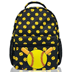 TONGRUIQ Softball Backpack, large 17-inch Laptop Travel Laptop Daypack School Bag with Multiple Pockets for Men Women Boys Girls