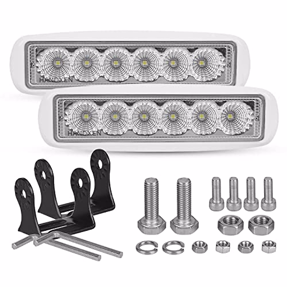 Handxen Boat Deck Light - LED 18W 1600 Lumen Spreader - Long Lasting - Flood Marine-Grade T-Top Boat Deck Lights - Extremely Bright - Durable Quality - Ideal for Marine Boats Cars Trucks (2 Pack)