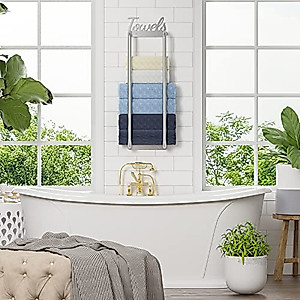 Wall Towel Holder for Rolled Towels, Towel Racks for Bathroom, Towel Rack Wall Mounted for Hand Towels, Washcloths in Small Bathroom/RV/Camper, Silver