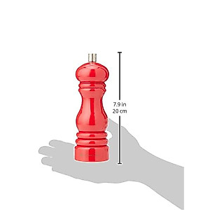 MasterClass Pepper Mill or Salt Grinder with Interchangeable Cap, Plastic, Red,
