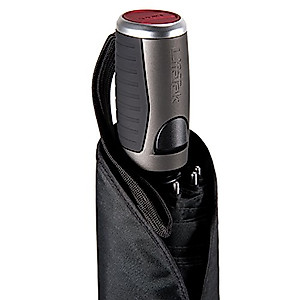 LifeTek Windproof Travel Umbrella - Compact, Automatic, Wind Resistant, Strong and Portable - Small Folding Backpack Umbrella for Rain perfect for Car, Purse, Women and Men - FX1 45 inch Black