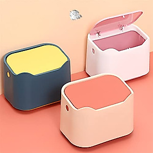 CANMNT Trash Can Desktop Garbage Basket Mini Small Waste Bins Home Table Plastic Trash Can Office Supplies Dustbins Sundries Barrel Box Trash Can Wastebasket