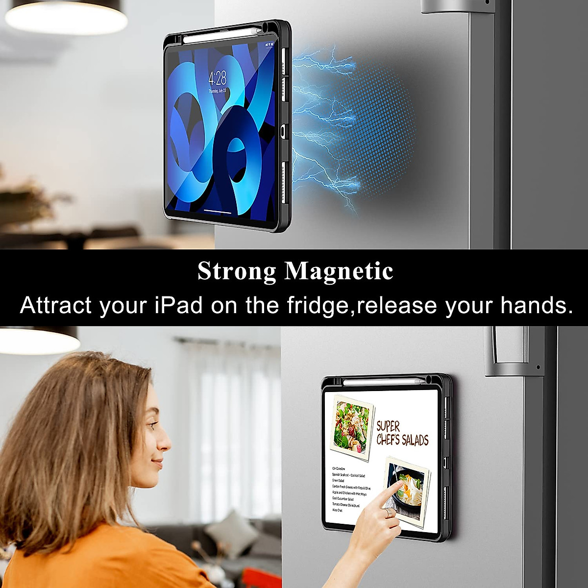 Soke [Luxury Series] Case for iPad Air 5th Generation 2022/ iPad Air 4th Generation 10.9 inch/iPad Pro 11 Inch(2020/2021) - [8 Magnetic Stand + Auto Sleep/Wake + Full Body Protective Cover], Black