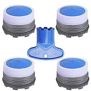 BOETOADG 4PCS Cache Aerator M16.5, Plug-In Faucet Aerator Faucet Restrictor Replacement Parts for Kitchen Cache Aerator Bathroom Sink Aerator with Key Removal Wrench Tool, 1.2GPM, 16.5mm/0.65inch