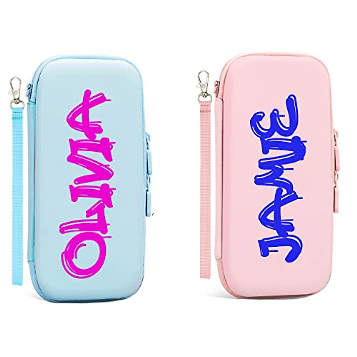 Personalized Pink Carry Case Made For Nintendo Switch/Switch OLED Console Custom Name Games with 10 Games Cartridges Protective Travel Case for Gamers Kids Gift for Girls Women NC2