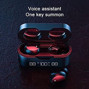 LED Power Digital Display Wireless Bluetooth Earbuds in Ear - Light-Weight Headphones - Built-in Microphone - HiFi Sound Quality Sound with Charging Case - Designed for Sports & Game