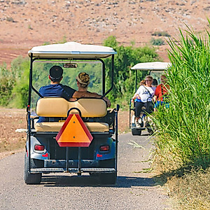 Slow Moving Vehicle Sign Triangle Sign with Reflector, Farm Triangle Safety Sign, SMV Sign, 14 x16 Engineering Grade Reflective Aluminum Golf Cart Accessories, Up to 7 Years Outdoor (Orange)