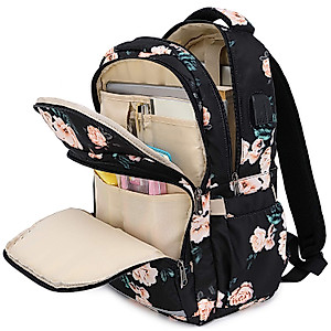 Bluboon Backpack for Women 15.6 Inch Laptop Bookbag College Girls Daypack for Business Travel with USB Charging Port