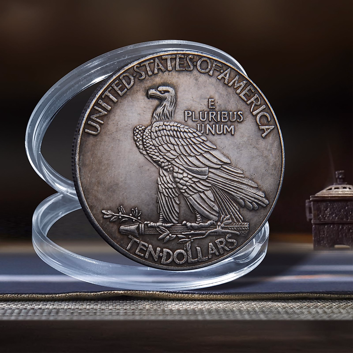 Antique Liberty Indian Head $10 Dollar Coin, Uncirculated Morgan Silver Dollar, Historical Shangui Ritual Coin, Rare Old Coins for Collectors & American Coin Collection (1907 2PCS)