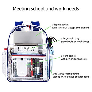 Conworld Clear Backpack, Heavy Duty PVC Transparent Backpack, See Through Backpack for School Work Sports