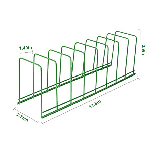 Antuoo Pot Lid Organizer Rack for Cabinet, 2 PCS Stainless Steel Metal Wire Kitchen Cabinet Holder with 8 Slots for Frying Pan, Baking Sheets, Skillets, Cutting Boards, and Appliances (Green)